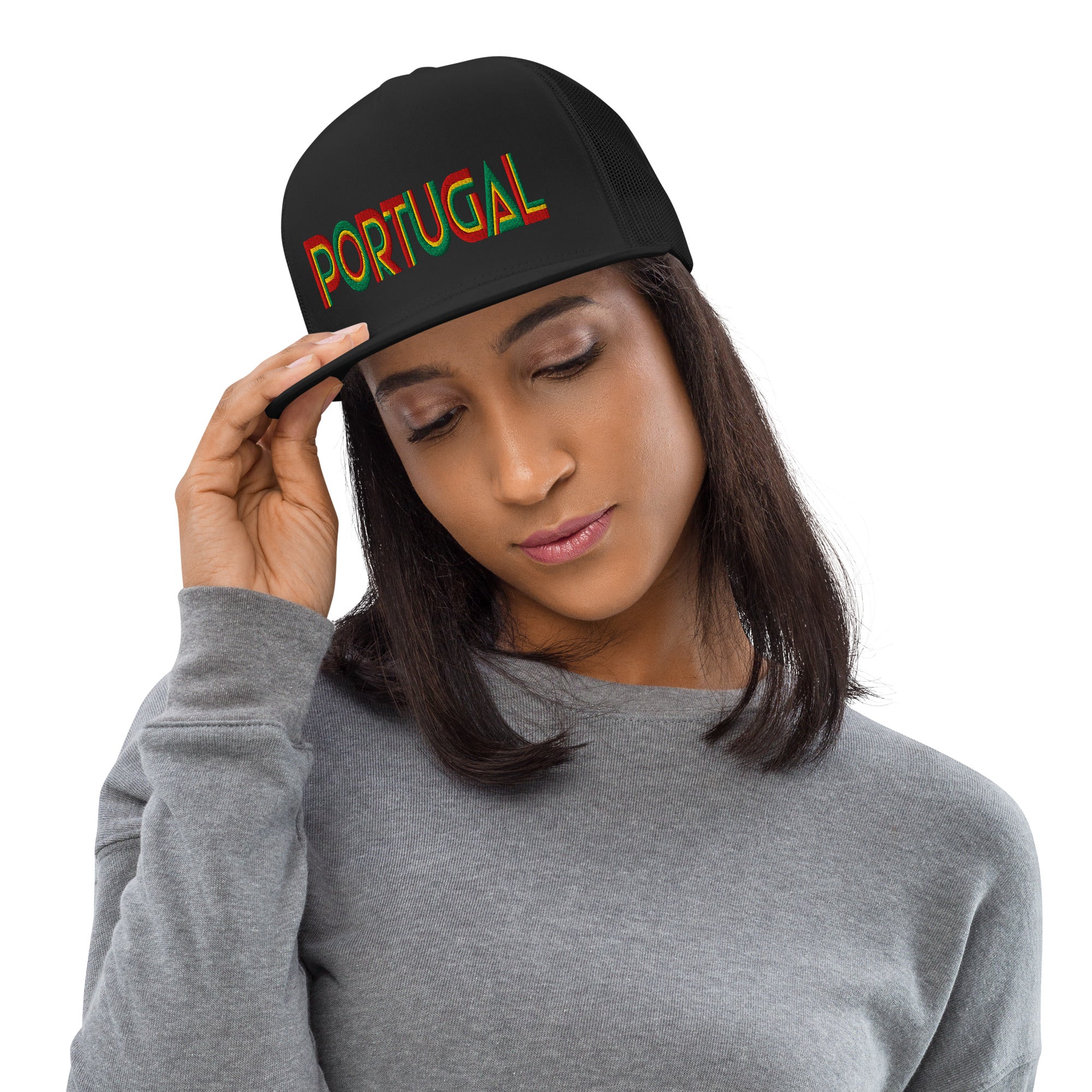 Portugal Retro Embroidered Trucker Hat – Rooster Camisa